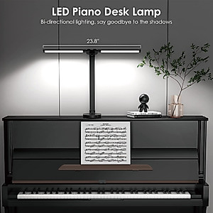 MOOKCCOS Double Head LED Desk Lamp with USB Charging - 5 Color Modes, Memory Function - Ideal for Home Office Desk Lamp, Multi-Angle Adjustable and Foldable Design Table Lamp- Black