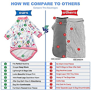 LovinPet Dog Warm PJS with Buttons - Soft & Upgraded Lightweight Fabric Fairytale Multi Prints Dog Clothes, Fashionable Dog Flannel Shirt, Suitable for Small to Medium to Large Dog Breeds,S+