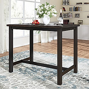 Rhomtree 45" Counter Height Rectangle Rustic Dining Table/Mid Century Modern Kitchen Table for Kitchen, Dining Room (Espresso)