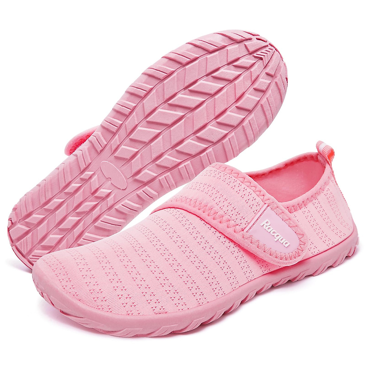 Racqua Kids Water Shoes Boys Girls Quick Dry Barefoot Lightweight Beach Sport Aqua Shoes Swim Pool Walking Surfing Boating Shoes Big Kid Pink 1