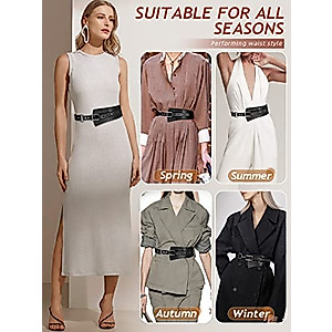 FIORETTO Wide Black Belt Women Fashion for Dress Leather Waist Belt Ladies Vintage Cinch Belts