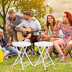 COOZMENT Folding Stool with Handle, Folding Chair,Folding Bar Stool with Non-Slip Feet,Indoor and Outdoor Foldable Stool for Adults,600 lbs Capacity(13"×11.5"×18")
