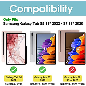 ProCase Galaxy Tab S8 / Tab S7 11 inch Keyboard Case SM-X700 X706 SM-T870 T875 T878, Slim Lightweight Protective Cover with Magnetically Detachable Wireless Keyboard -Black