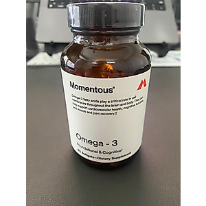 Momentous Omega 3 Fish Oil 1600mg - Daily Fish Oil Omega 3 Supplement for Women and Men with EPA & DHA - Supports Joint Health - NSF Certified, GMO-Free, Gluten Free, 30 Servings