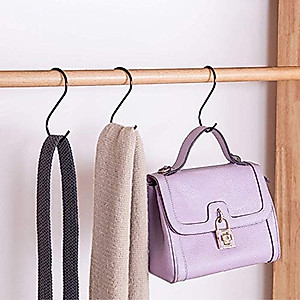 HYPYRANOW 50 Pack Black S Hooks Steel S Hanging Hooks Heavy Duty S Hanger Hook Metal Kitchen Pot Rack Hooks Closet Hooks Plants Hooks for Hanging Pot, Pan, Cups, Plants, Bags, Jeans, Towels