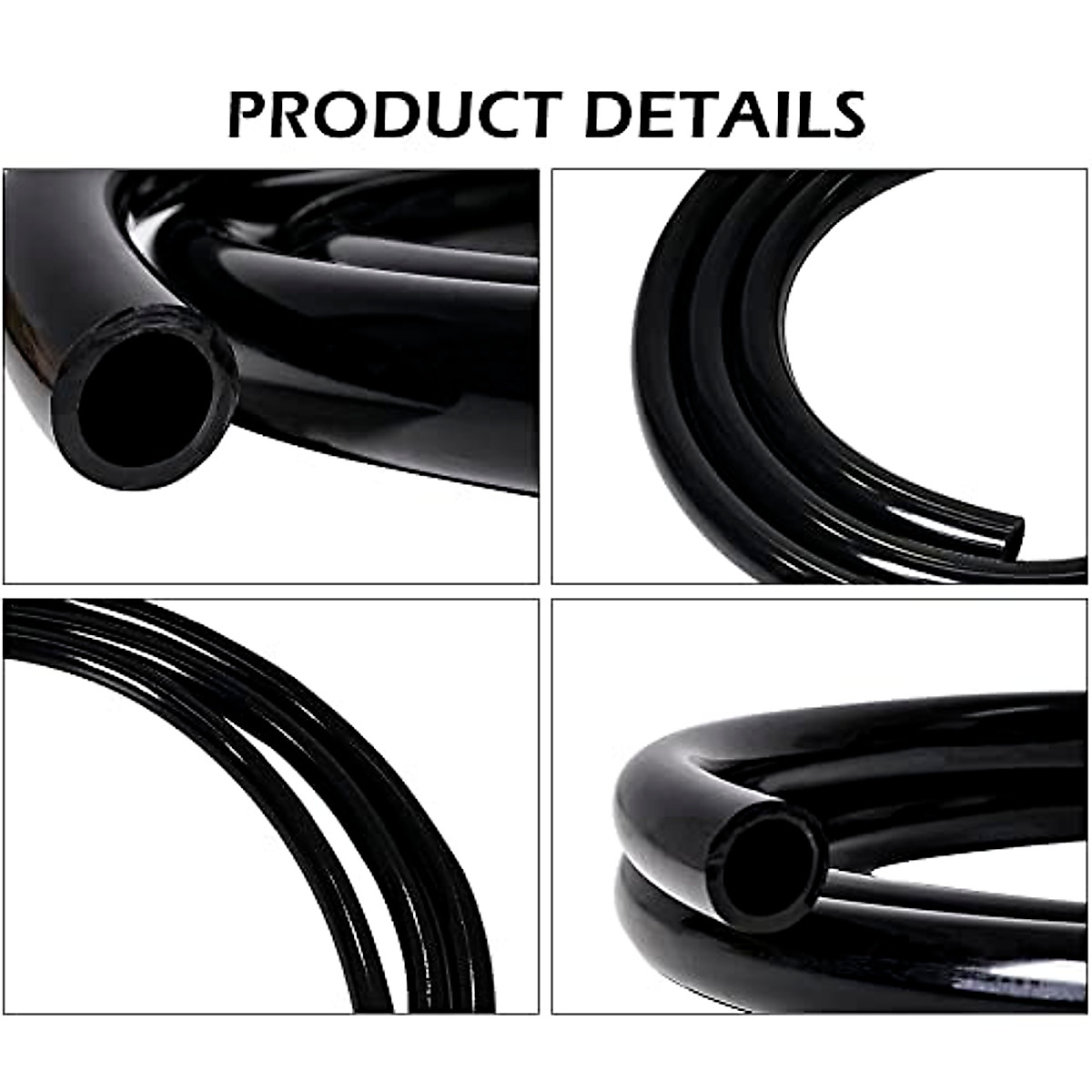 Feelers Black PVC Vinyl Tubing 1" ID x 1-1/4" OD Water Fish Tank Aquarium Air Line Lightweight Hose BPA Free, 9.84 Feet