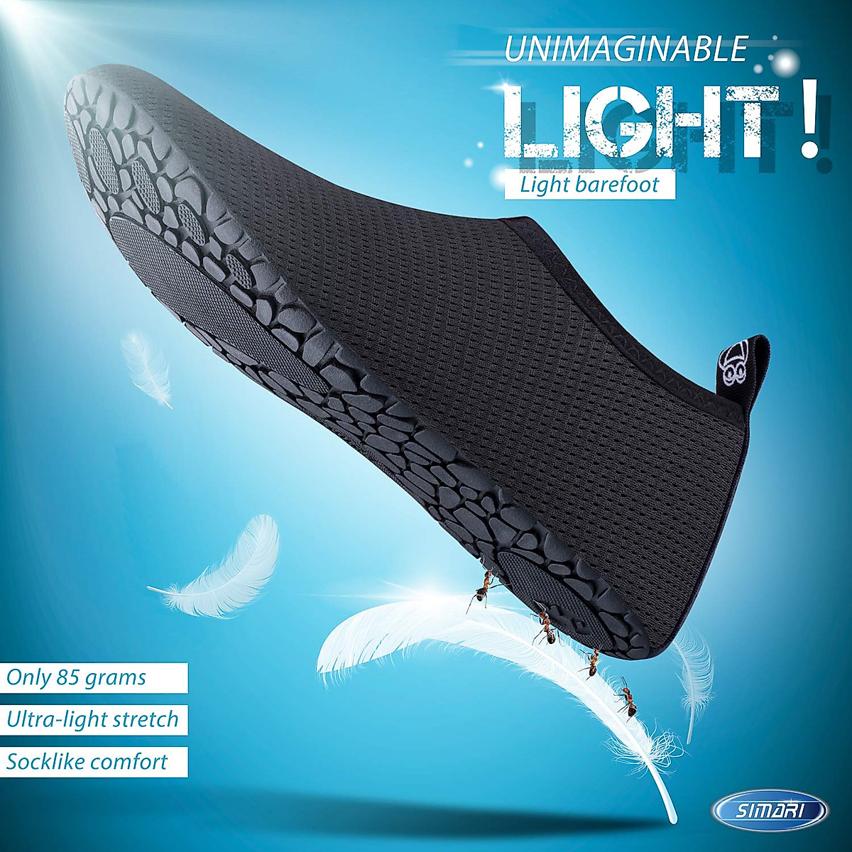 SIMARI Water Shoes for Women Men Aqua Socks Swim Surf Beach Barefoot Yoga Travel Camping Essentials Kayak Boat Accessories Quick-Dry Non Slip Adult Youth SWS002