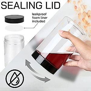 LotFancy Plastic Jars with Lids, 27 Oz Pack of 3 Clear Containers, Refillable Short-term Food Storage Containers, Sealed and Leakproof Design