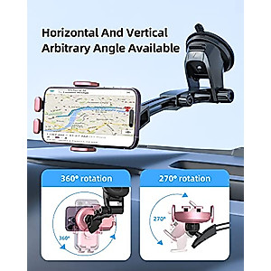 Wireless Car Charger with Suction Cup and Vent Clip,15W Fast Charging Kharly Car Phone Charger Holder,Smart Sensor Auto-Clamping Fashion Phone Holder Mount for Car for iPhone 14 Pro/13 Samsung etc