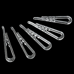 FMHXG 100PCS U Shape Clear Plastic Crocodile Shirt Clip Large 50MM Mini Skateboarding Shoes Folding Clip for Tie Socks Pants Skirt Fixing Clothes