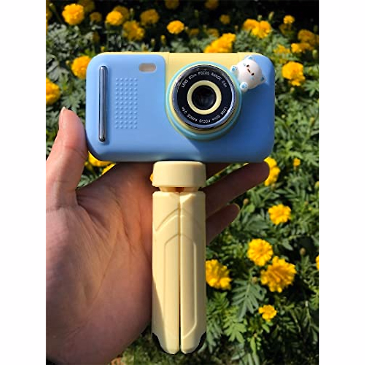 Acuvar Full 1080P Kids Selfie Flip Lens HD Digital Photo & Video Rechargeable Camera with 2" Screen, Matching Handheld Tripod, 32GB Card, Memory Card Case, Card Reader & Micro USB Charging (Blue Kit)