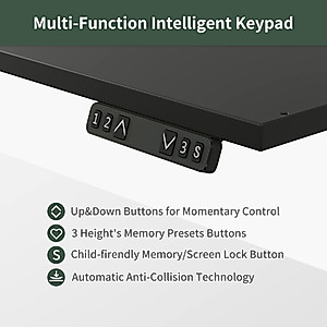 FEZIBO L Shaped Standing Desk with LED Strip & 2 Drawers, Triple Motors Supports 330 lbs, Upper and Lower Storage Shelves Available, Electric Height Adjustable, for Home Office, Rustic Brown
