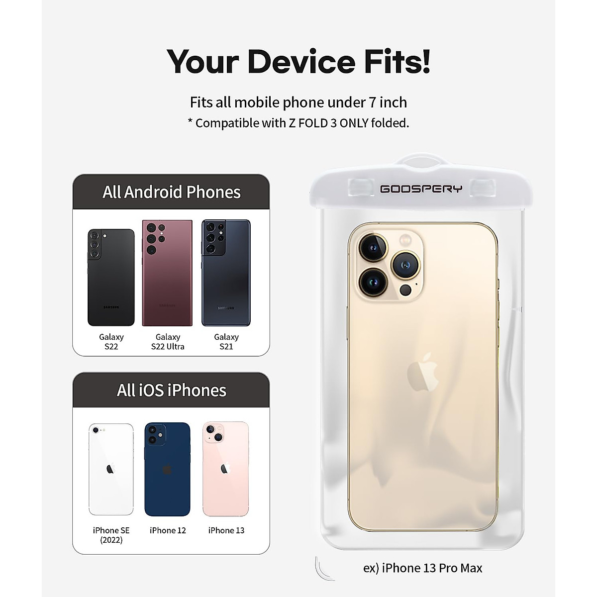 GOOSPERY [2-Pack Universal Waterproof Phone Pouch, Underwater Cellphone Dry Case Beach Bag Compatible with iPhone 14 13 12 11 Pro Max Mini Xs XR, Galaxy S23 S22 S21 S20 Ultra Note20 up to 6.8"