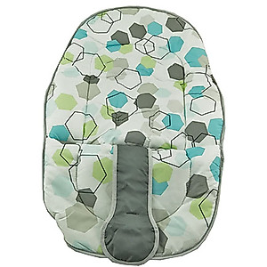 Replacement Part for Fisher-Price On-The-Go Baby Swing - GKH40 ~ Replacement Padded Seat Cover Pad ~ Blue, Green and Gray Hexagon Print