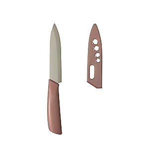 Wessebn Ceramic Parer Paring Knife Vegetable Knife,5 Inch (Pink Handle)