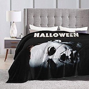 Hallo-ween Mic-hael My-ers Ultra-Soft Warm Micro Fleece Throw Blanket Sherpa Plush Fleece Wearable Throw Blankets for Bed Couch Living Room (50"x40" inch)