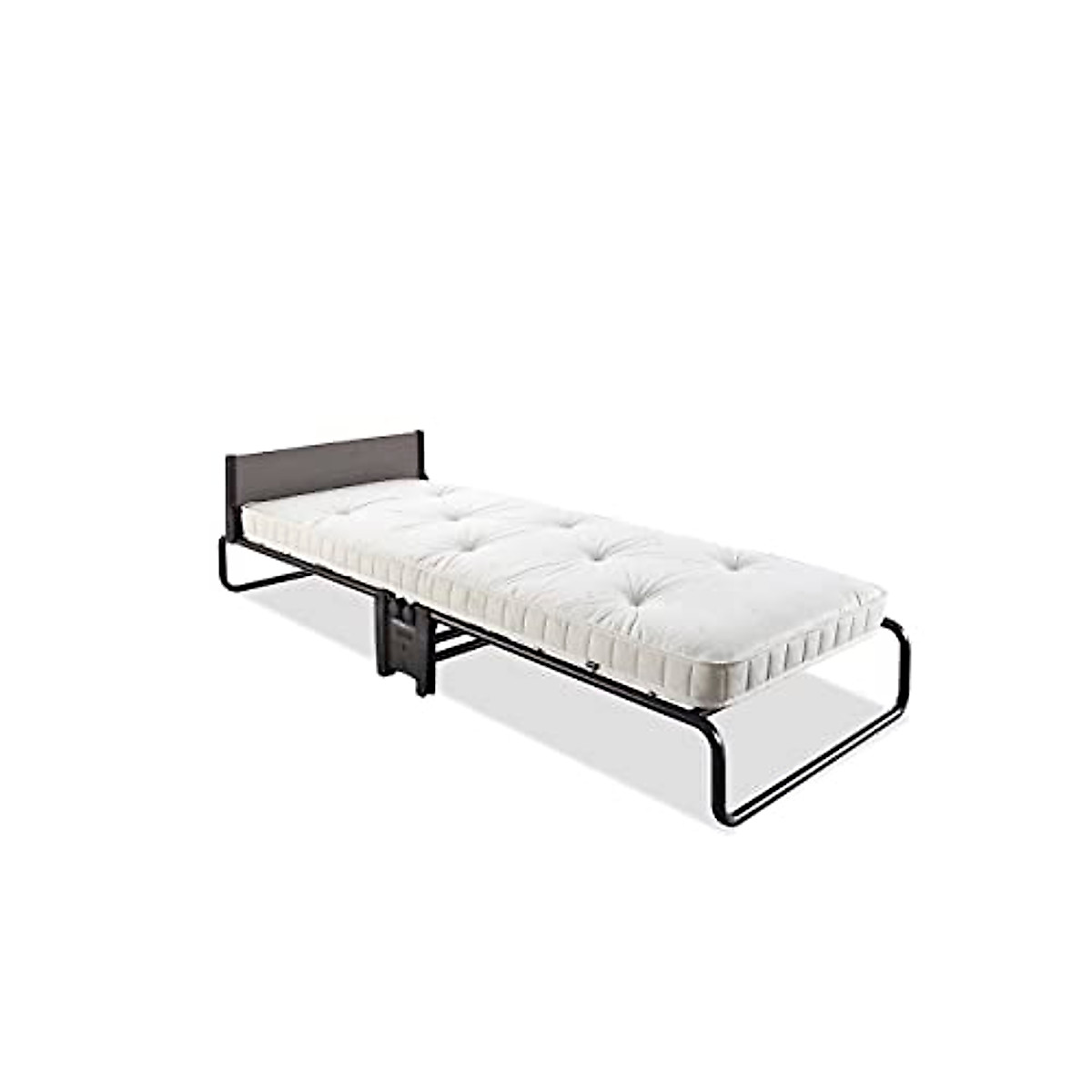 Jay-Be Inspire Cot Folding Bed with Micro e-Pocket Spring Mattress and Headboard, Regular, Black Frame