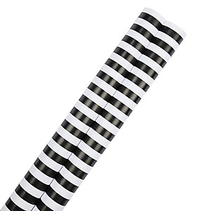 JAM Paper Gift Wrap - Striped Wrapping Paper - 50 Sq Ft Total - Black & White Stripes - 2 Rolls/Pack