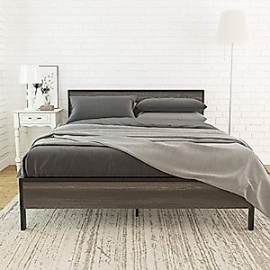 Weehom Metal Bed Frame Queen Size Bed with Lock Design Storage Bed Frame Mattress Foundation No Box Spring Needed/Under Bed Storage Black