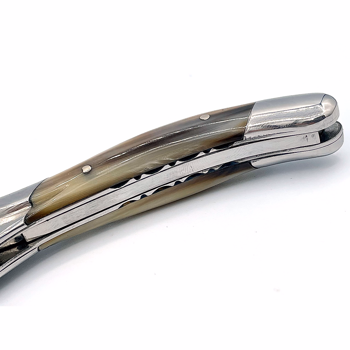 Laguiole En Aubrac Sommelier No 9 DeLuxe Waiter's Corkscrew, Solid Horn Handle, Wine Opener With Foil Cutter & Bottle Opener | Special Crafting Along The Luxury Corkscrew