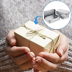 RHBLME 40 Pack Small Tin Box with Lid, 3.74" x 2.36" x 0.9" Metal Tin Box Container Mini Portable Small Storage Container Kit with Lid for Home Storage, DIY Craft Tools Storage