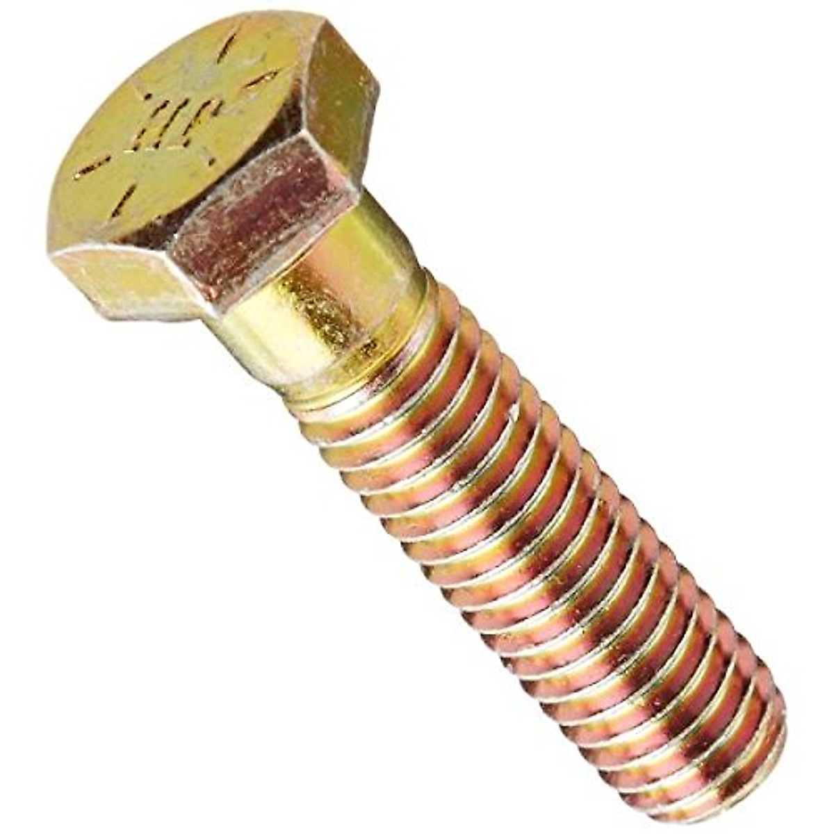 M8-1.25x25 MM (FT) DIN933 / ISO4017 Hex Head Cap Screw (HHCS) Class 10.9 ASME, Zinc Yellow (Metric) (Quantity: 100) Coarse Thread (UNC) Fully Threaded