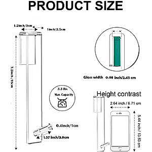 Extended Shower Door Hooks, 2 Pack Over Door Hooks for Frameless Glass Shower Door of Bathroom,Clear Acrylic Towel Hooks for 0.98” Thickness Glass, Extended 7.2 inch