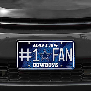 Rico Industries NFL Football Dallas Cowboys #1 Fan Metal Auto Tag