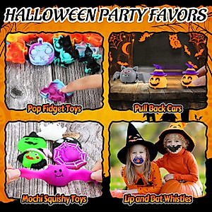 PURPERCAT 349 Pcs Halloween Party Favors Halloween Treats Toys in Bulk Goodie Bags Stuffers Halloween Pinata Fillers Halloween Trick or Treat Classroom Party Supplies, Treasure Box Toys