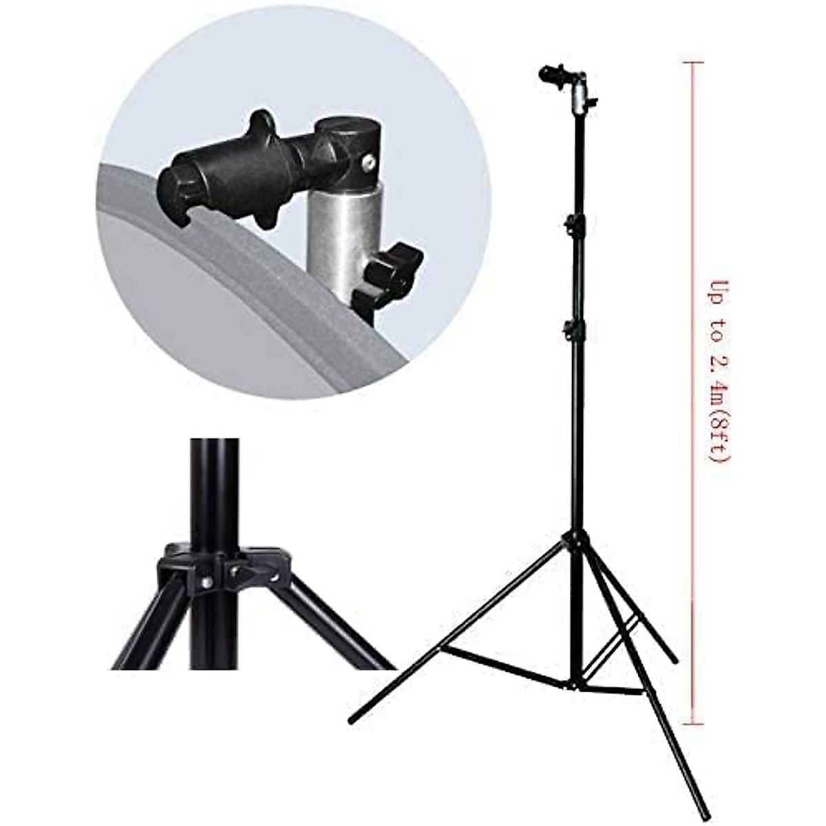 Kate 8ft Collapsible Background Stand Kit for Pop Up Backdrops Tripod Frame with Clamp for Chroma Key Green Screens, Foldable Reflectors Photography Lighting Stand
