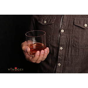 Vivocci Unbreakable Tritan Plastic Rocks 12.5 oz Whiskey & Double Old Fashioned Glasses | Thumb Indent Base | Ideal for Bourbon & Scotch | Perfect For Homes & Bars | Dishwasher Safe | Buy 6 Pay 5