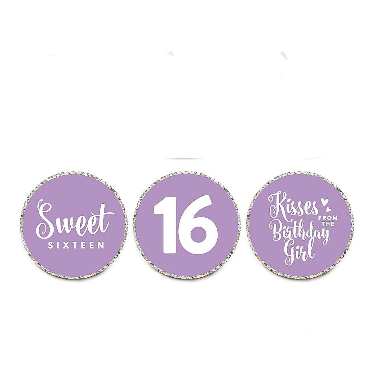 Andaz Press Chocolate Drop Labels Trio, Fits Kisses, Sweet 16 Birthday, Lavender, 216-Pack