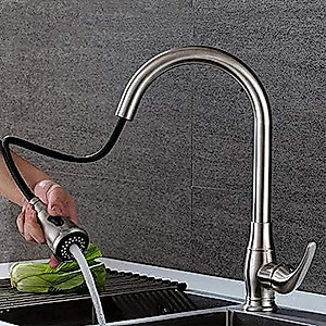 Faucet 1Pc New 304 Stainless Steel Kitchen Pull-Out Faucet Hot and Cold Water Bath Faucet