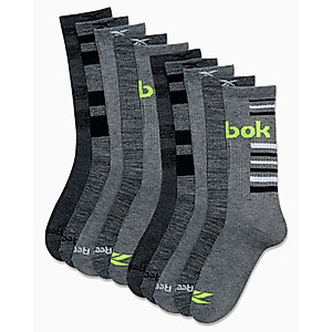 Reebok Men's Crew Socks - 10 Pack Mid-Calf Performance Cushion Comfort Crew Socks - Athletic Socks for Men (6-12.5), Size 6-12.5, Grey Assorted