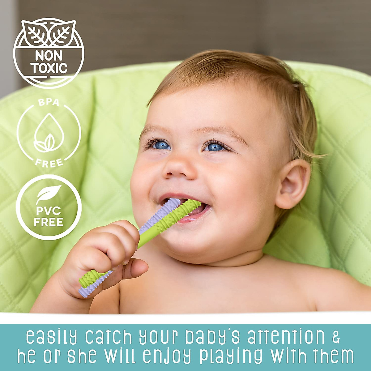 Baby Teething Tubes, Soft Silicone Chew Straw Teething Sticks for Babies 0-18 Months, Infant Toddlers Teether Straws, BPA Free Teething Tube, Multicolored Teething Toys Baby Gift Teethers