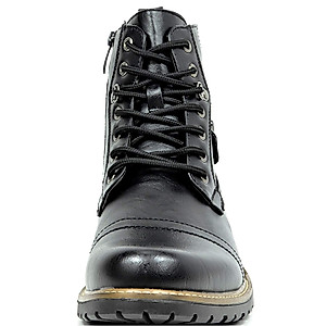 Bruno Marc Men's Motorcycle Combat Boots Casual Zipper Biker Boot, Black, Size 10.5 M US, PHILLY-5