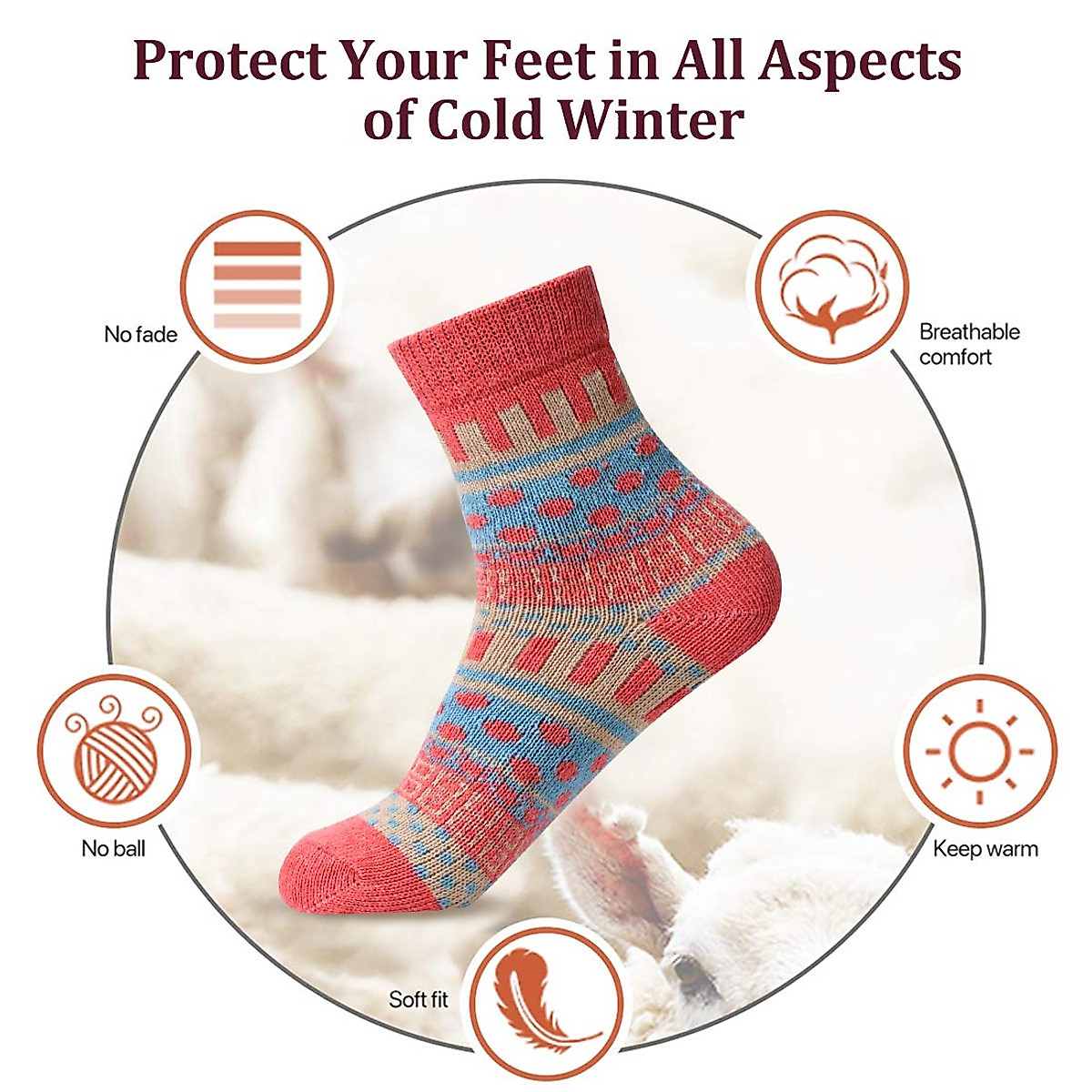 FYC Women Socks Winter - Gifts for Women - Warm Thick Soft Wool Socks Christmas Gifts Socks Cozy Crew Socks