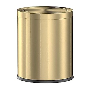 Huaqinglian Stainless Steel gold Trash can with Flipping Lid 4gallon Fingerprint-Proof Garbage cans Wastebasket Bin for Office Kitchen bothroom Living Room bedroom