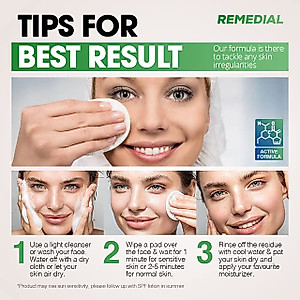 Glycolic Acid Resurfacing Pads for Face and Body - 30% Exfoliating Facial Peel - Vitamins B5 C E, Green Tea - Glycolic Acid Face Wash – 60 Pre-Moistened Cotton Pads for Face Cleansing and Peeling