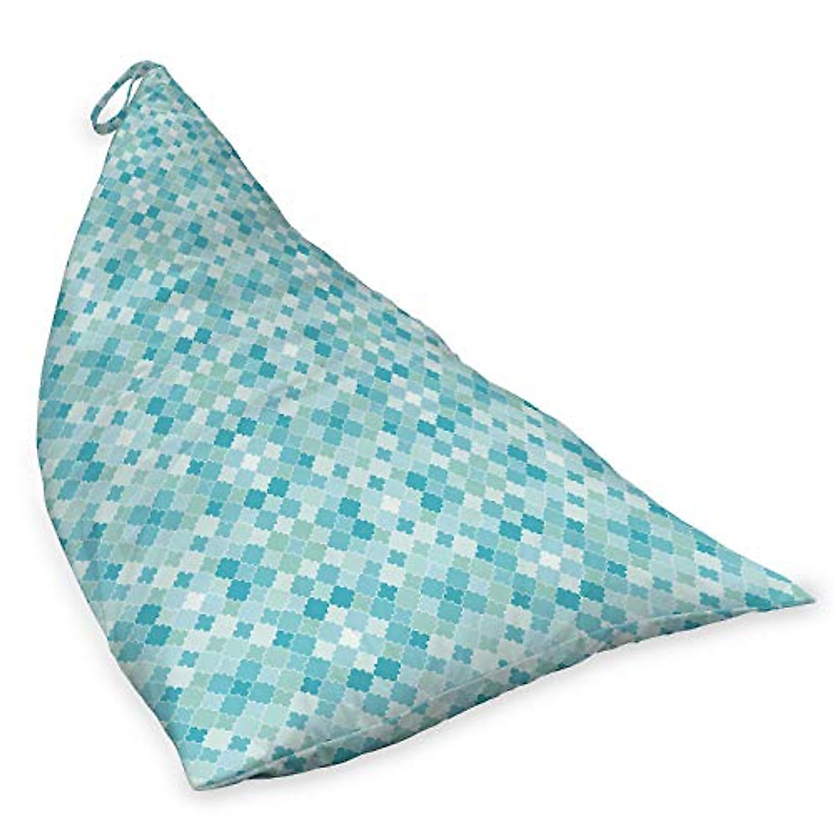 Lunarable Teal Lounger Chair Bag, Tile Shaped Texture Pattern Historical Architecture with Mosaic Style Illustration, High Capacity Storage with Handle Container, Lounger Size, Turquoise