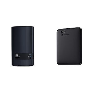 Western Digital My Cloud EX2 Ultra 8TB Network Attached Storage and 2TB Portable External Hard Drive Bundle