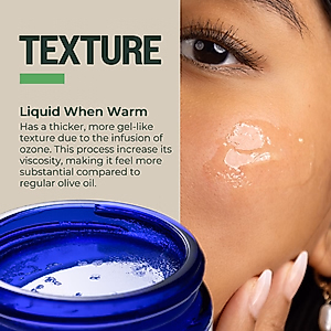 Pur O3 Fully Ozonated Olive Oil - Pure, Natural, Organic Ozonated Oil - Olive Oil Skin Care from Ozonated Oil, Oxygenated Olive Oil - Ozone Oil in a Glass Jar, 2 oz