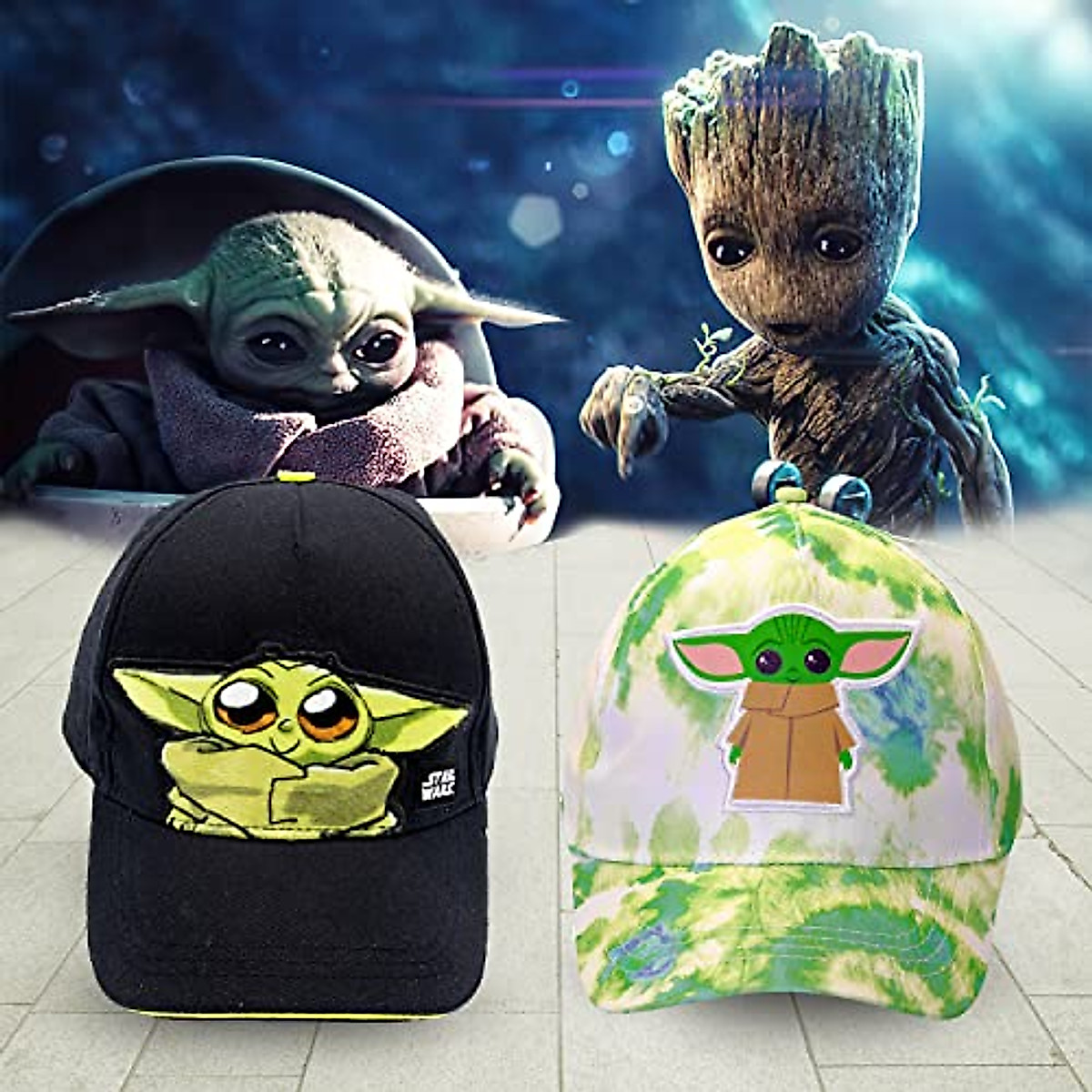 Star Wars Baby Yoda Hat Toddler Boys and Girls, Baby Yoda Baseball Cap 2-5 Years in Black