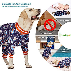 LovinPet Pet Clothes for Large Dogs: Nighthawk& Red Fox Steel Gray Print, Lightweight Stretchy Knit Pullover Pet Pajamas, Big Dog Onesie, Large Breed Dog Jammies, Pet PJ's /3XL