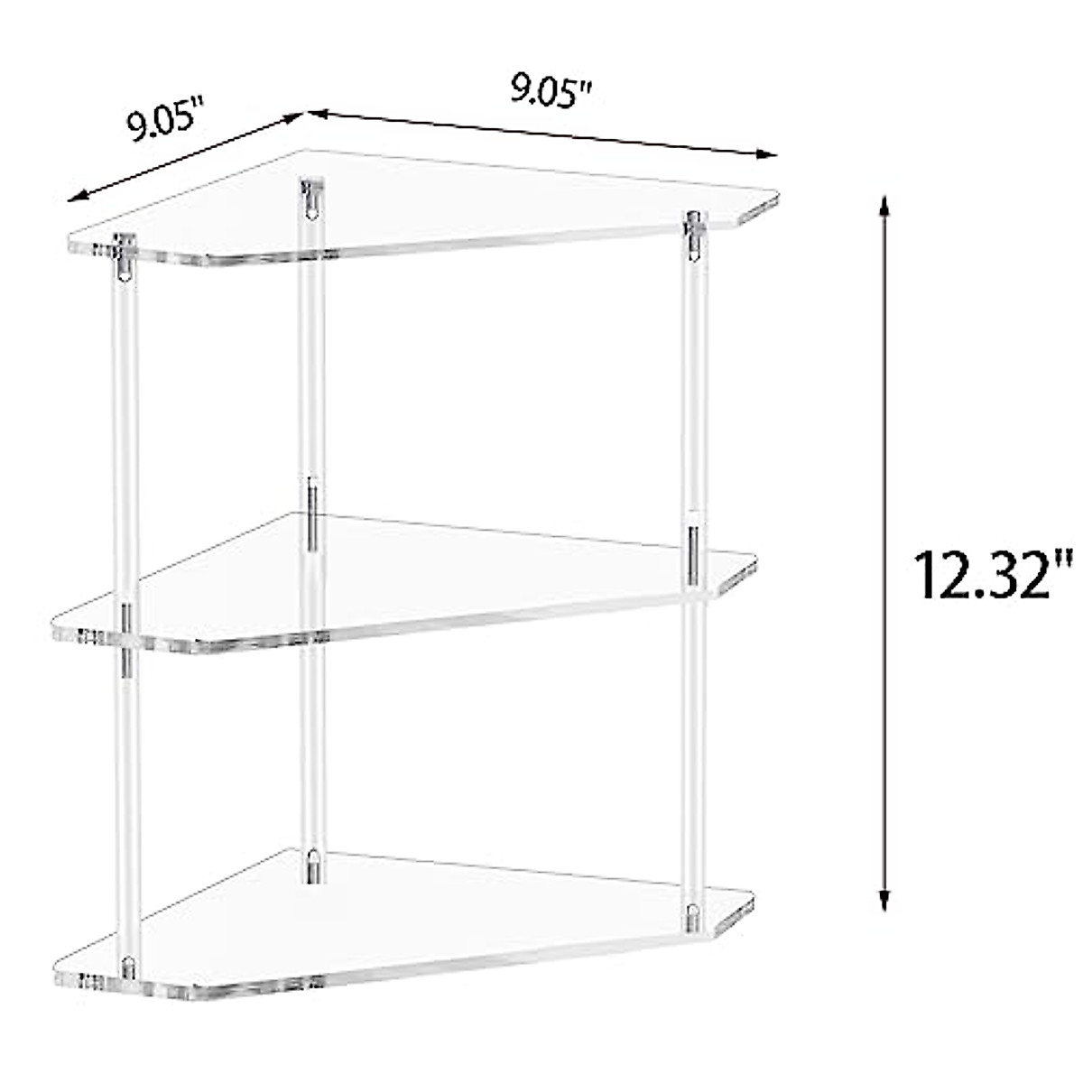 Tasybox Corner Shelf 2 Tier Bathroom Counter Organizer Acrylic Countertop Corner Shelves for Bathroom Kitchen Office Vanity Makeup Spice