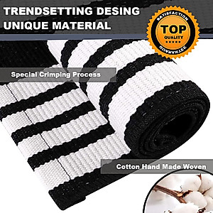 KaHouen Black and White Striped Rug (27.5 x 43 Inches),Black and White Outdoor Rug, Hand-Woven Striped Rug Indoor/Outdoor Area Rug Front Door Floor Mat for Farmhouse/Porch/Living Room.