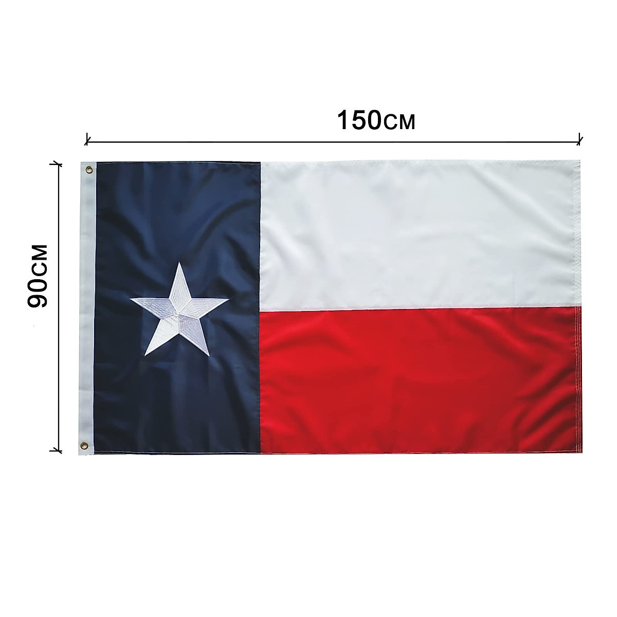 Texas State Flag 3x5FT, Embroidered Stars Sewn Stripes Premium Texas Flag Outdoors Indoors 210D Heavy Duty Oxford Nylon Flag With Brass Grommmets