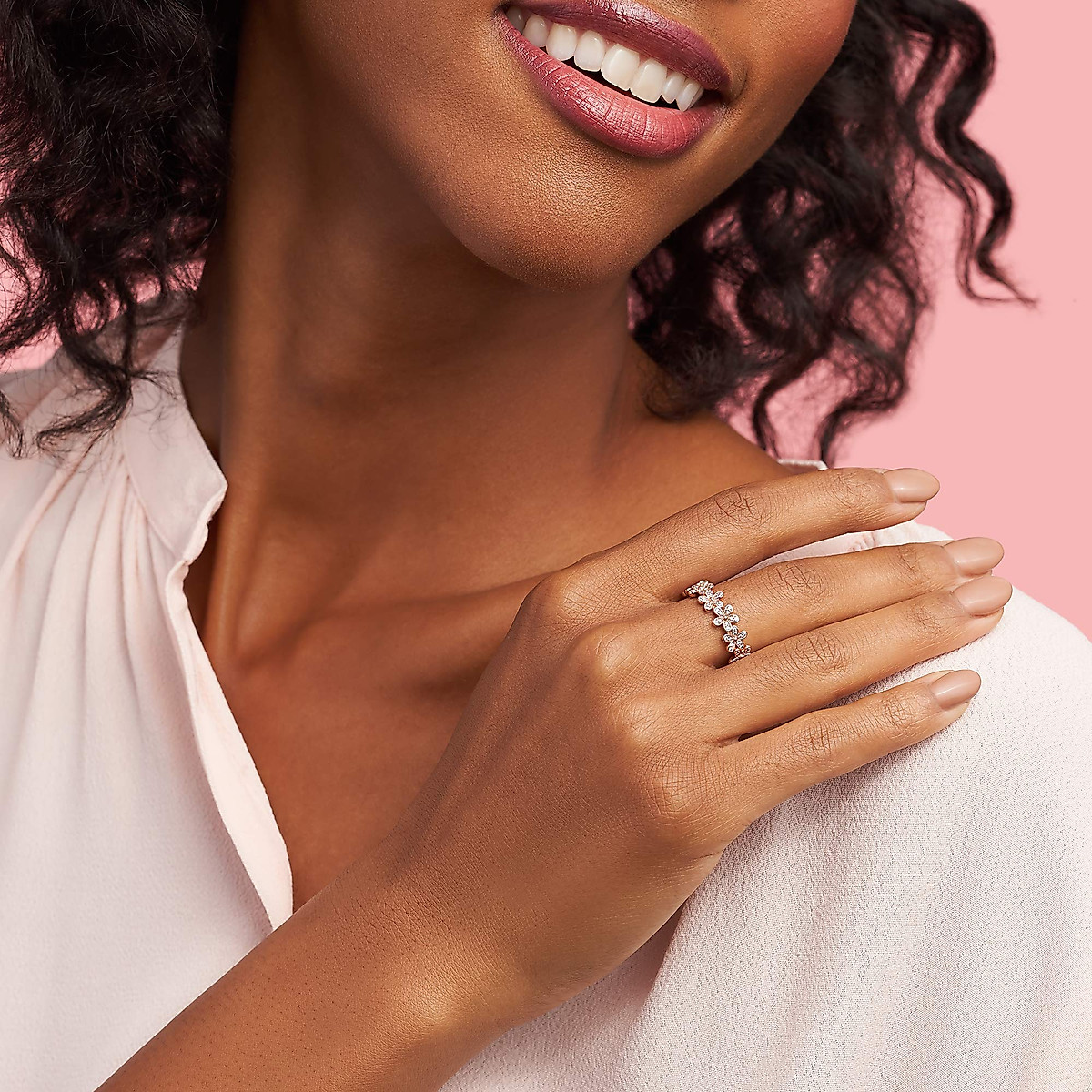 PANDORA Dazzling Daisy Ring, PANDORA Rose, Clear Cubic Zirconia, Size 8.5