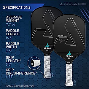 JOOLA Ben Johns Hyperion CFS 16mm Swift Pickleball Paddle - USAPA Approved for Tournament Play - Carbon Fiber Pickle Ball Racket - Maximum Speed with High Grit & Spin