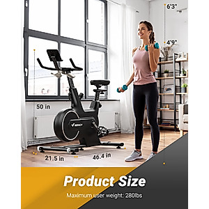 MERACH Indoor Cycling Bike, Exercise Bike for Home with Magnetic Resistance, Bluetooth Stationary Bike, Tablet Holder, CC